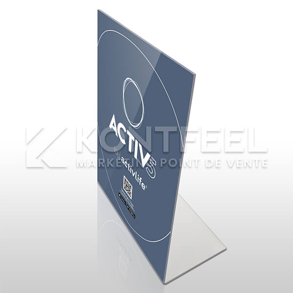 PLV Plexiglass: le Présentoir plastique sur mesure et imprimé en HD